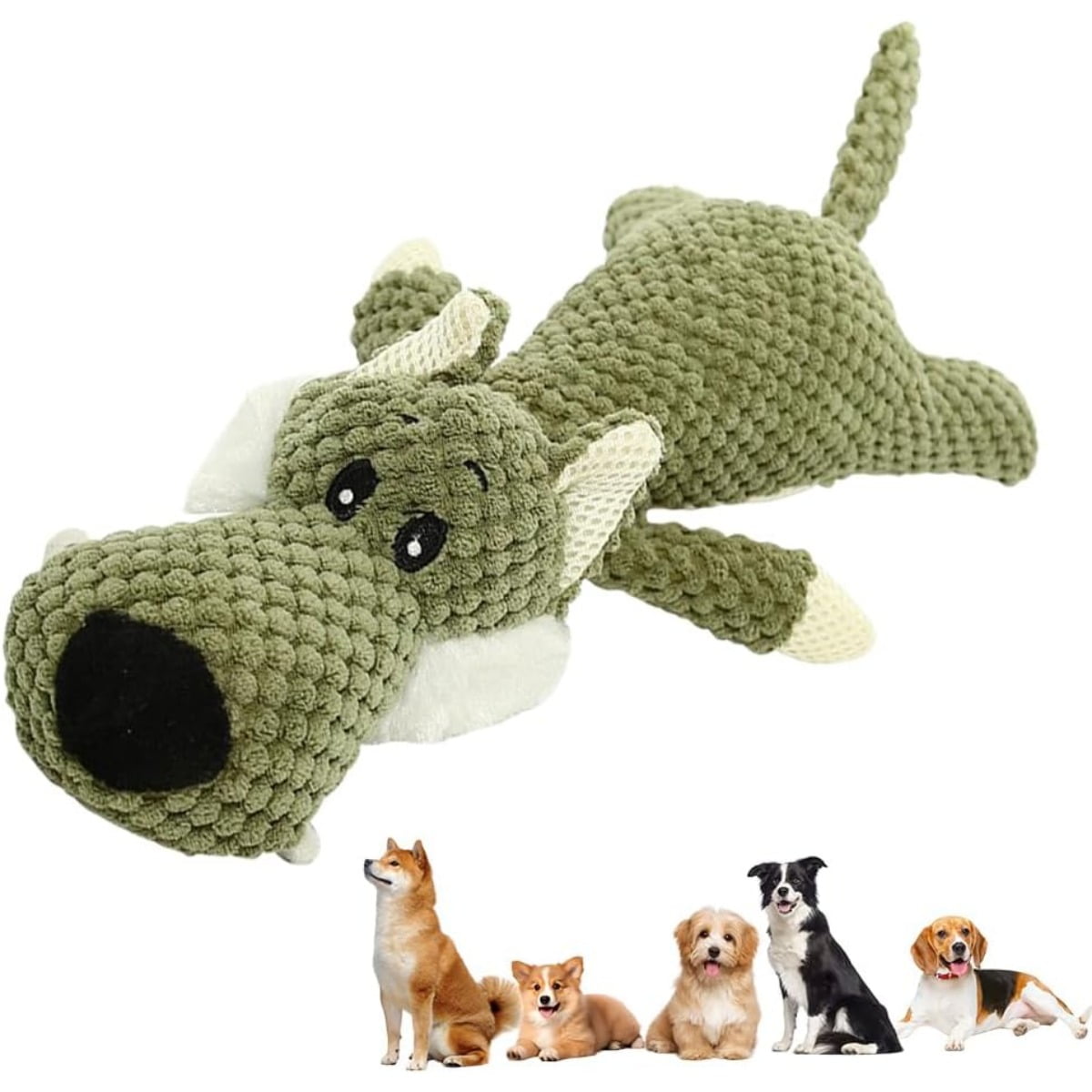 Plush Dog Chew Toys, 2024 New Squeaky Durable Dog Toys for Aggressive ...