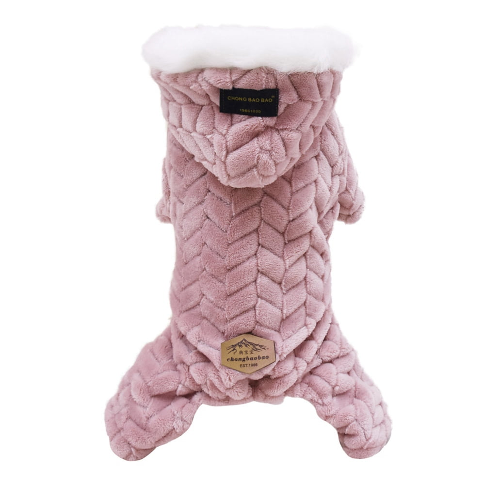 Plush Dog Pajamas for Cold Weather 4 Legged Clothes for Dog Cat ...