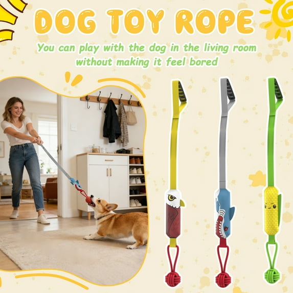 Plush Dog Toy With Rope Knots, Eagle Style, Bite Resistant - Non-Toxic ...