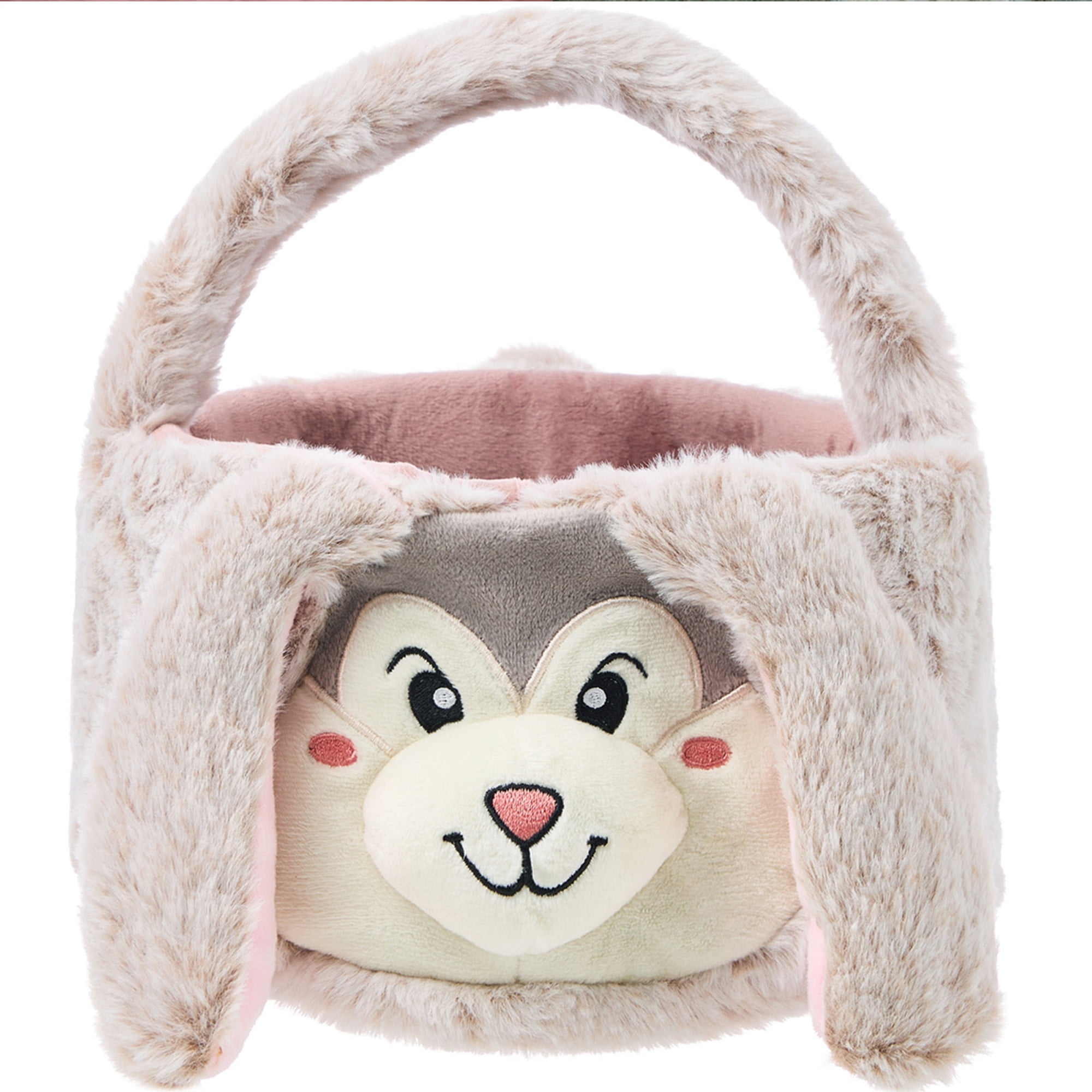 Plush Easter Bunny Basket Cow Buckets with Long Plush Ear for Kids ...