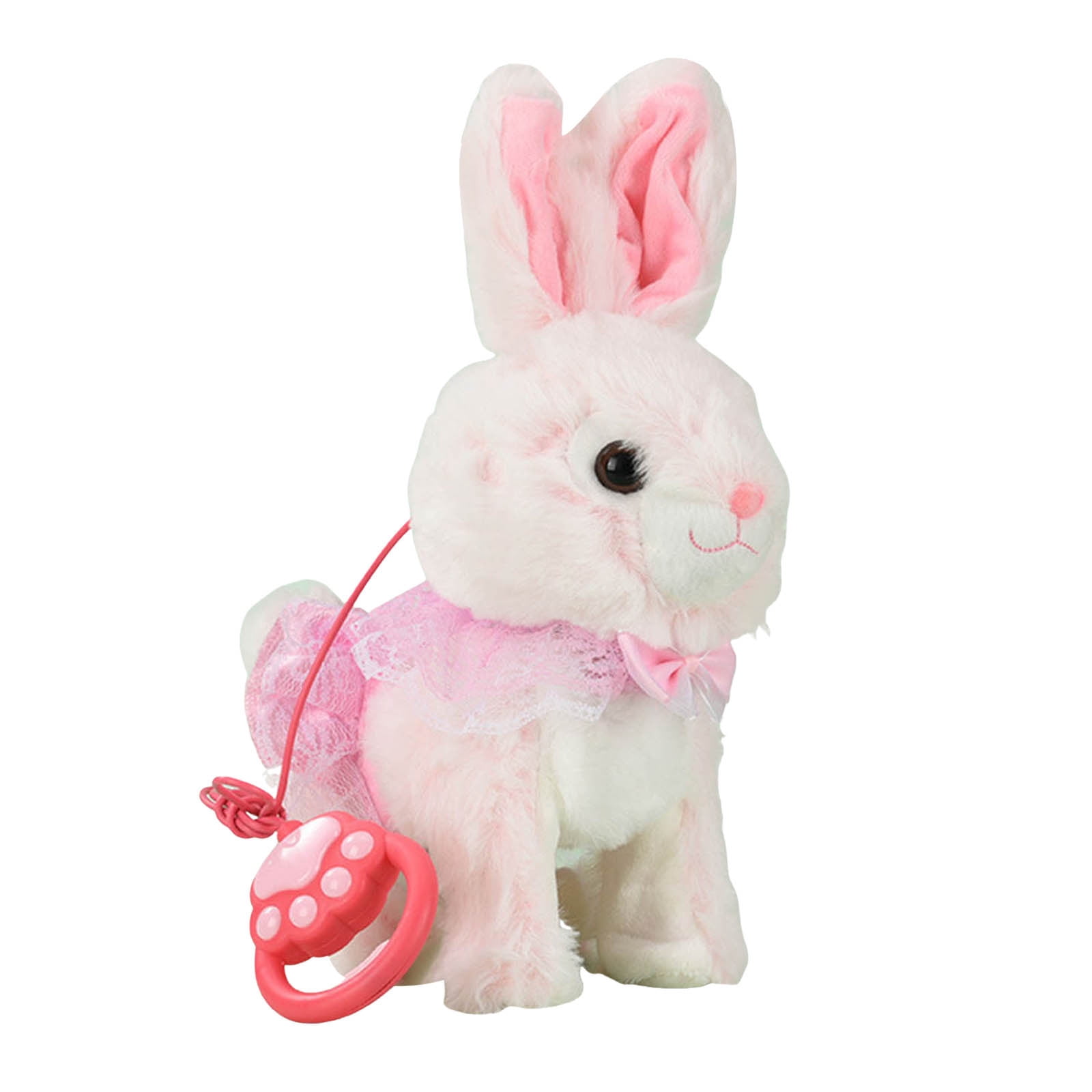 Plush Electric Leash Rabbit Can Sing And Walk Toy Girl Pet White Rabbit ...