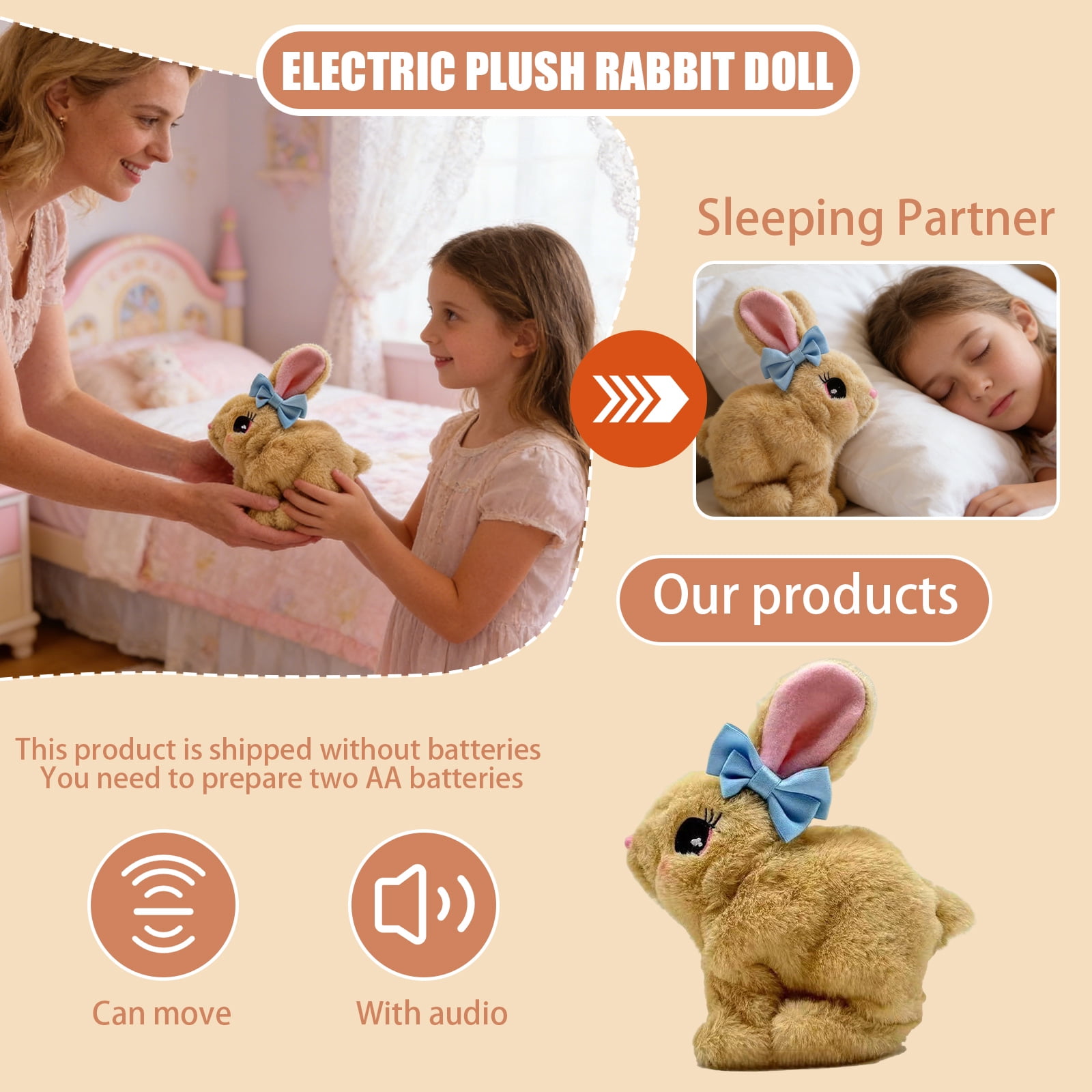 Plush Electric Rabbit Toy, Interactive Stuffed Animal For Fun ...