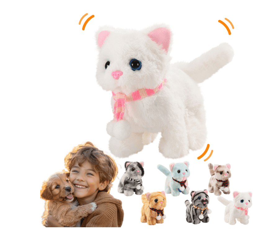 Plush Electronic Interactive Cats That Move and Meow Walking Lifelike ...