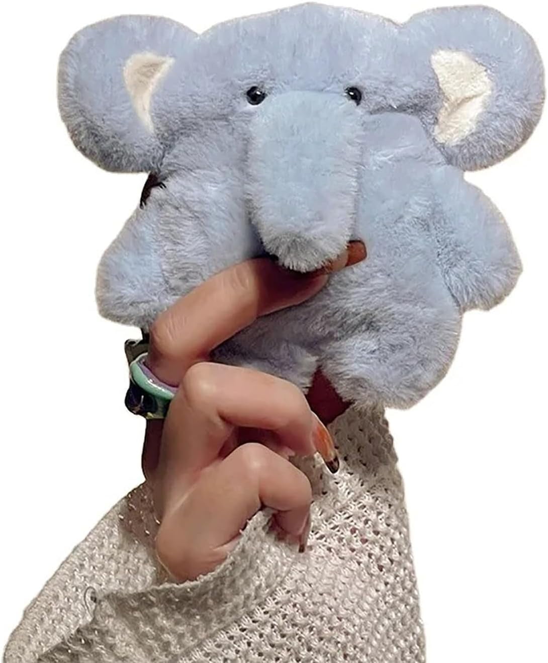 Plush Elephant Earphone Protective Case, 3D Cute Cartoon Elephant Plush ...