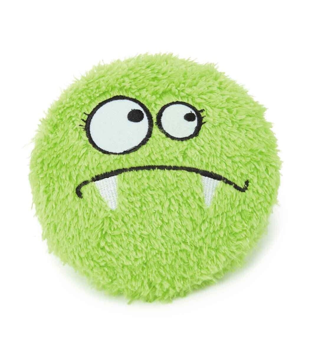 Plush Emoji Disc Dog Toy Fuzzy Flyer Squeaker Pink Yellow Green Blue or ...