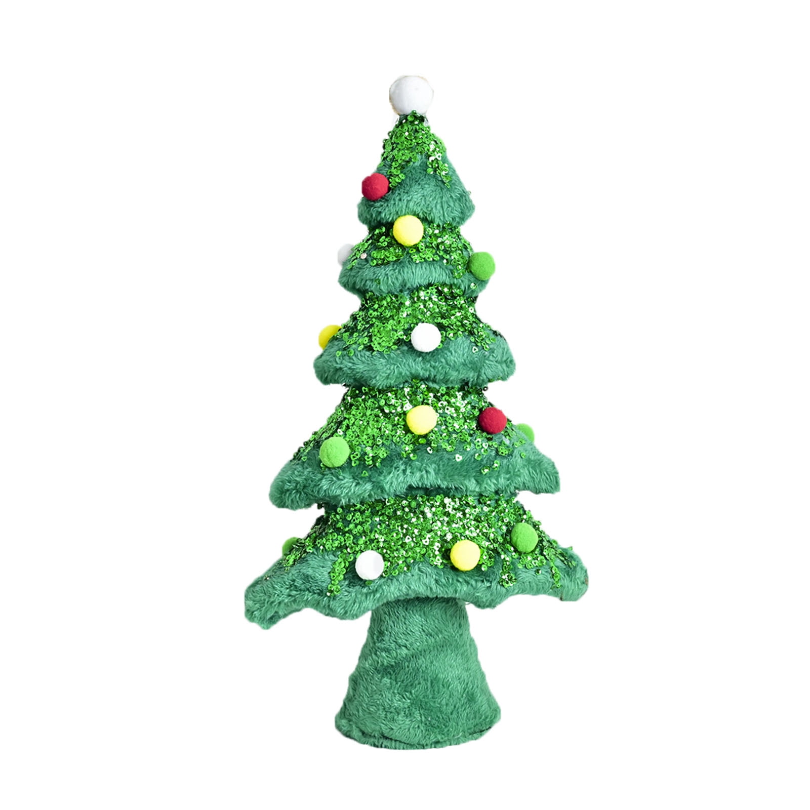 Plush Fabric Simulation Christmas Tree Mini Desktop Decoration, Soft ...