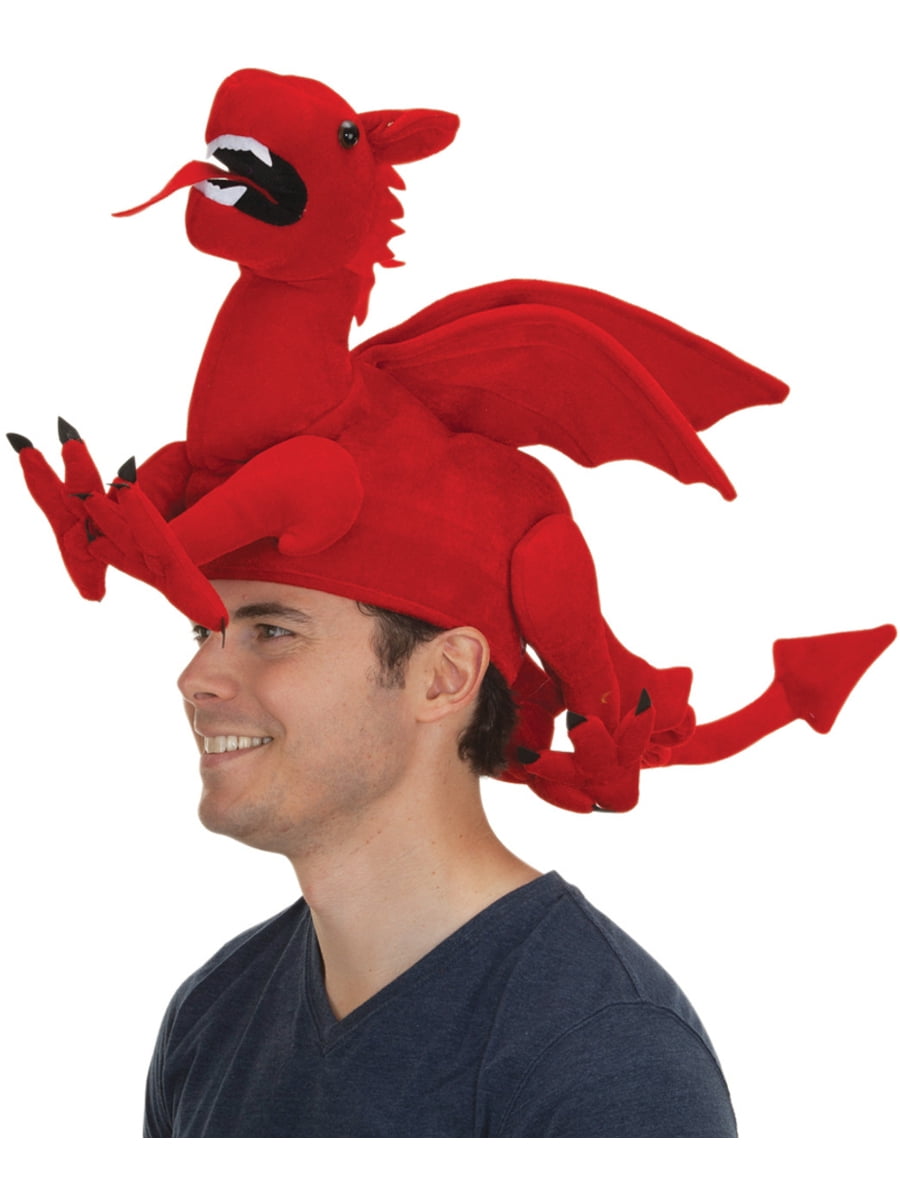 Plush Flying Red Dragon Hat Costume Accessory - Walmart.com