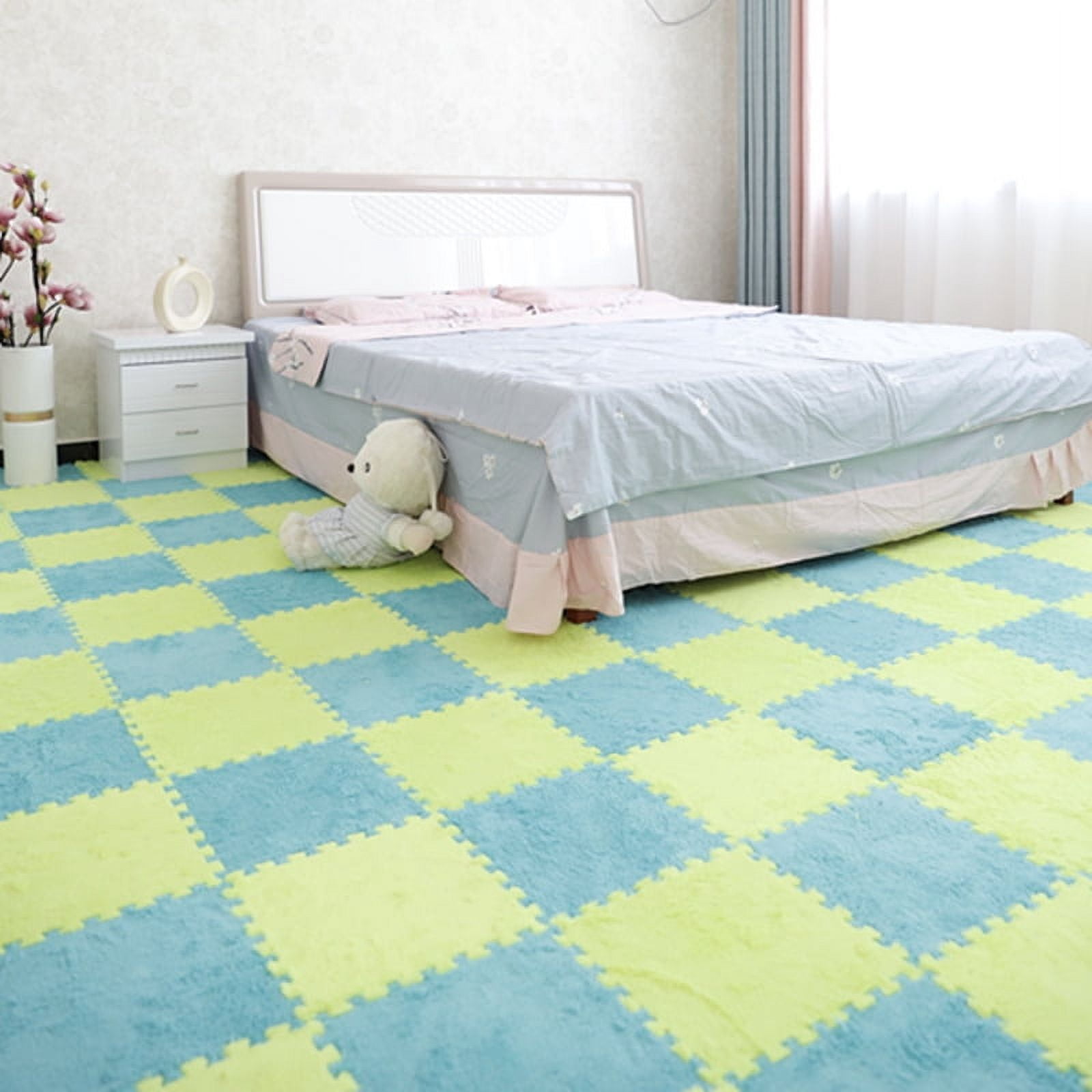 Plush Foam Floor Mat Square Interlocking Carpet Tiles,Easy DIY ...