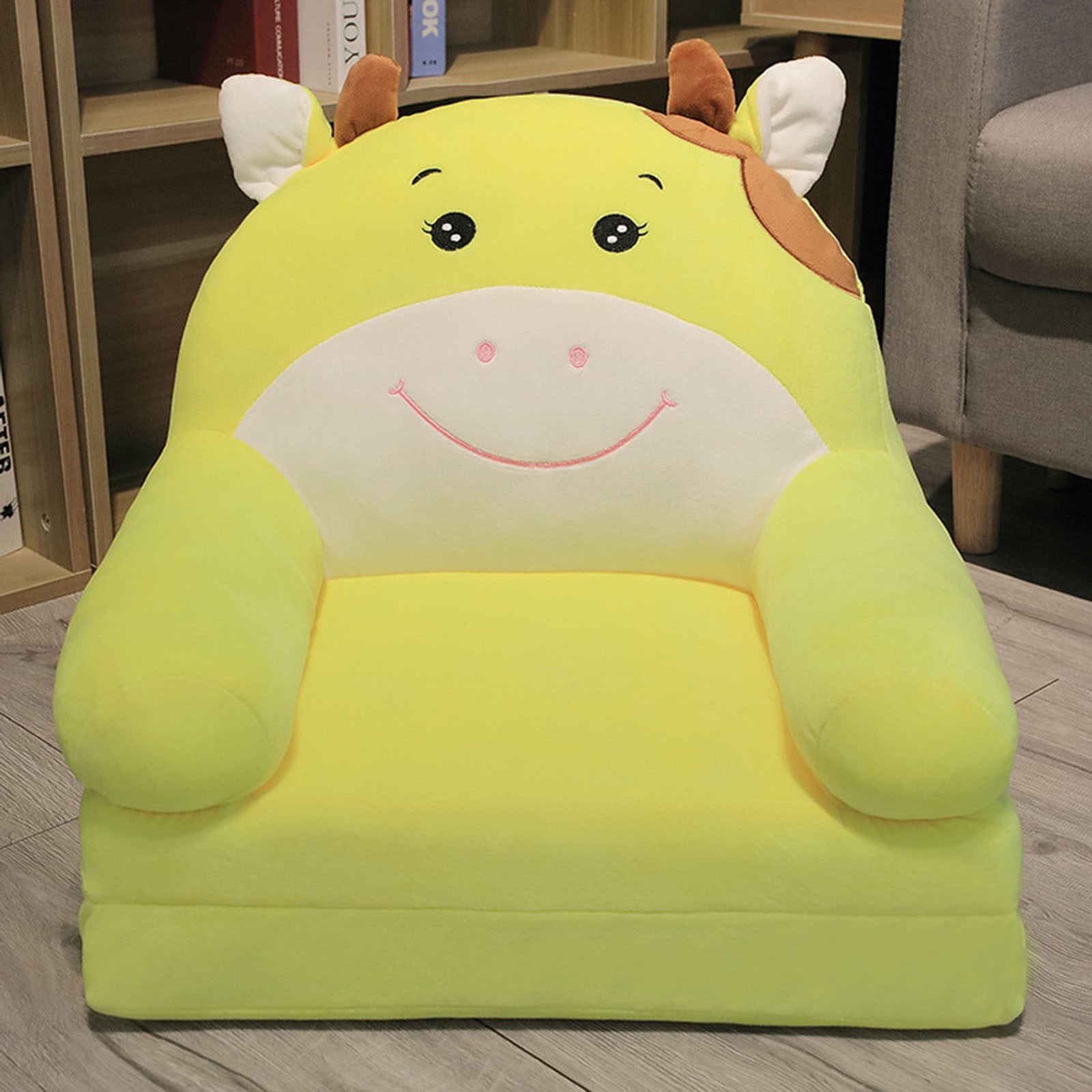 Plush Foldable Kids Sofa Backrest Armchair 2 in 1 Foldable Children ...