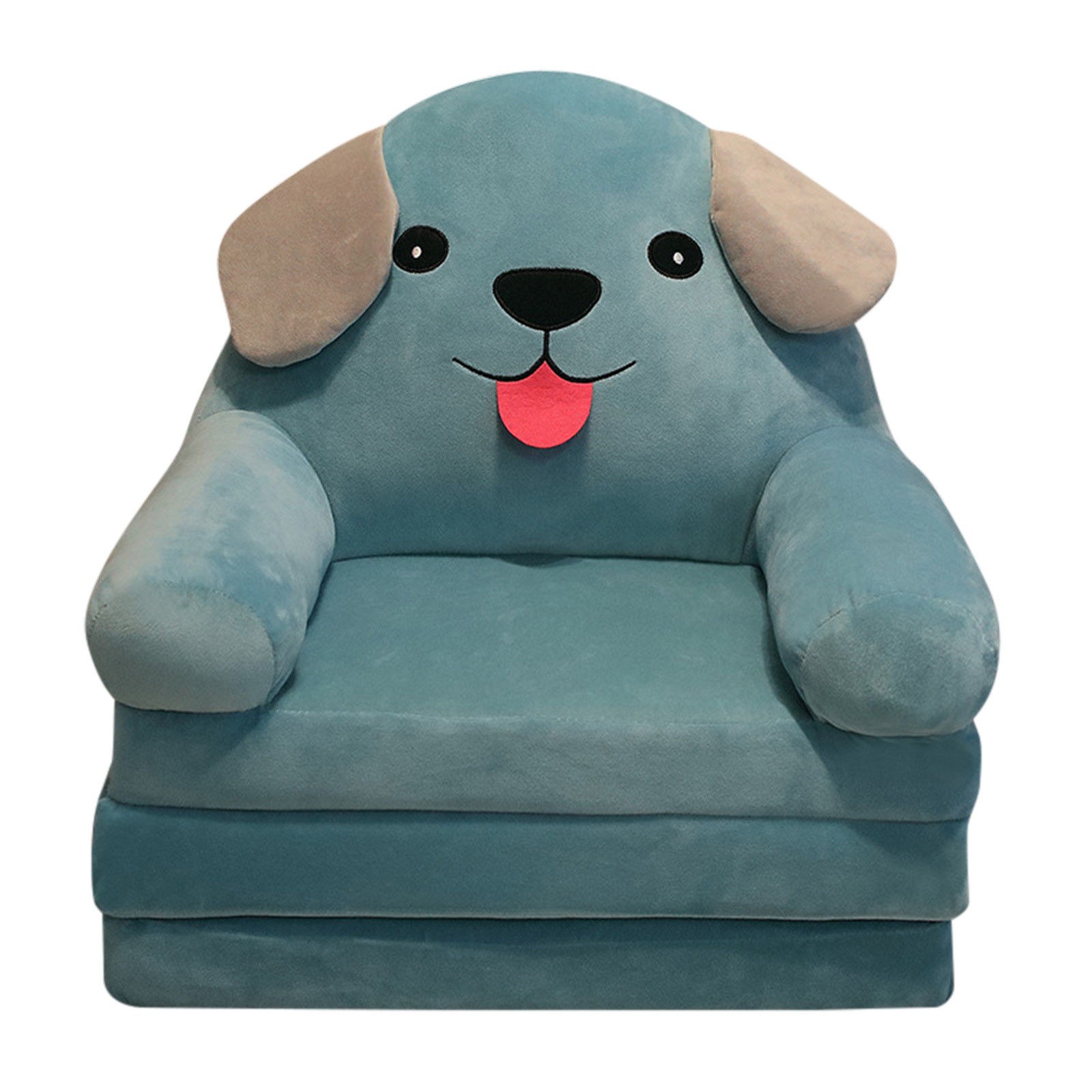 Plush Foldable Kids Sofa Backrest Armchair 2 In 1 Foldable Children ...