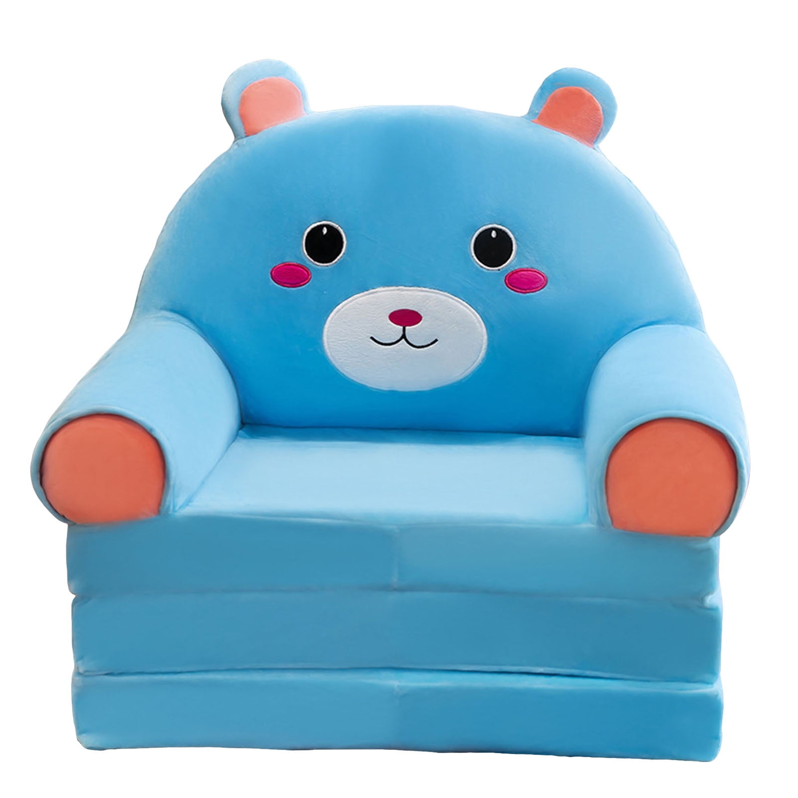 Plush Foldable Kids Sofa Backrest Armchair 2In1 Foldable Children Sofa ...