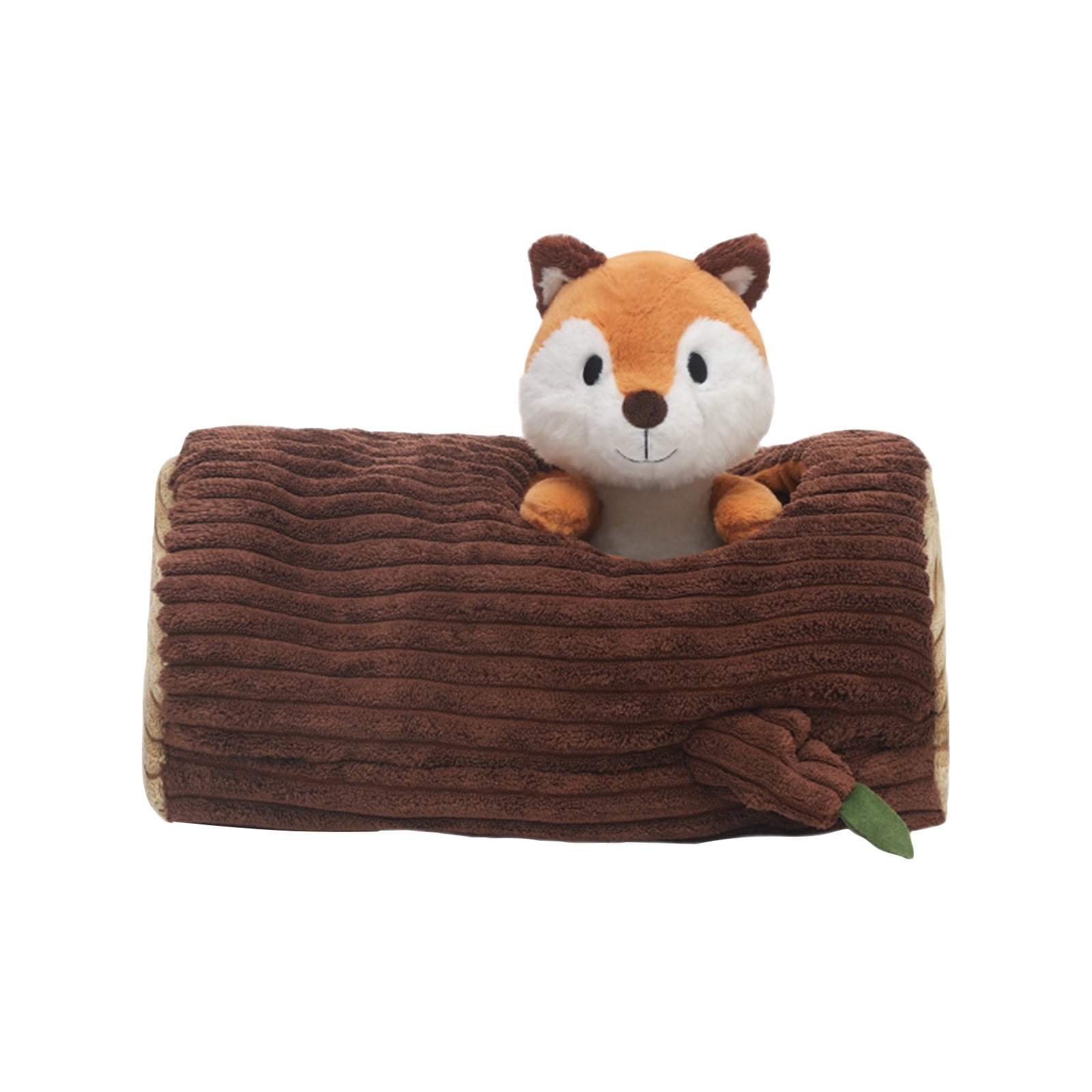 Plush Fox in Log Toy for Kids Soft Cuddly Animal Companion for Playtime ...