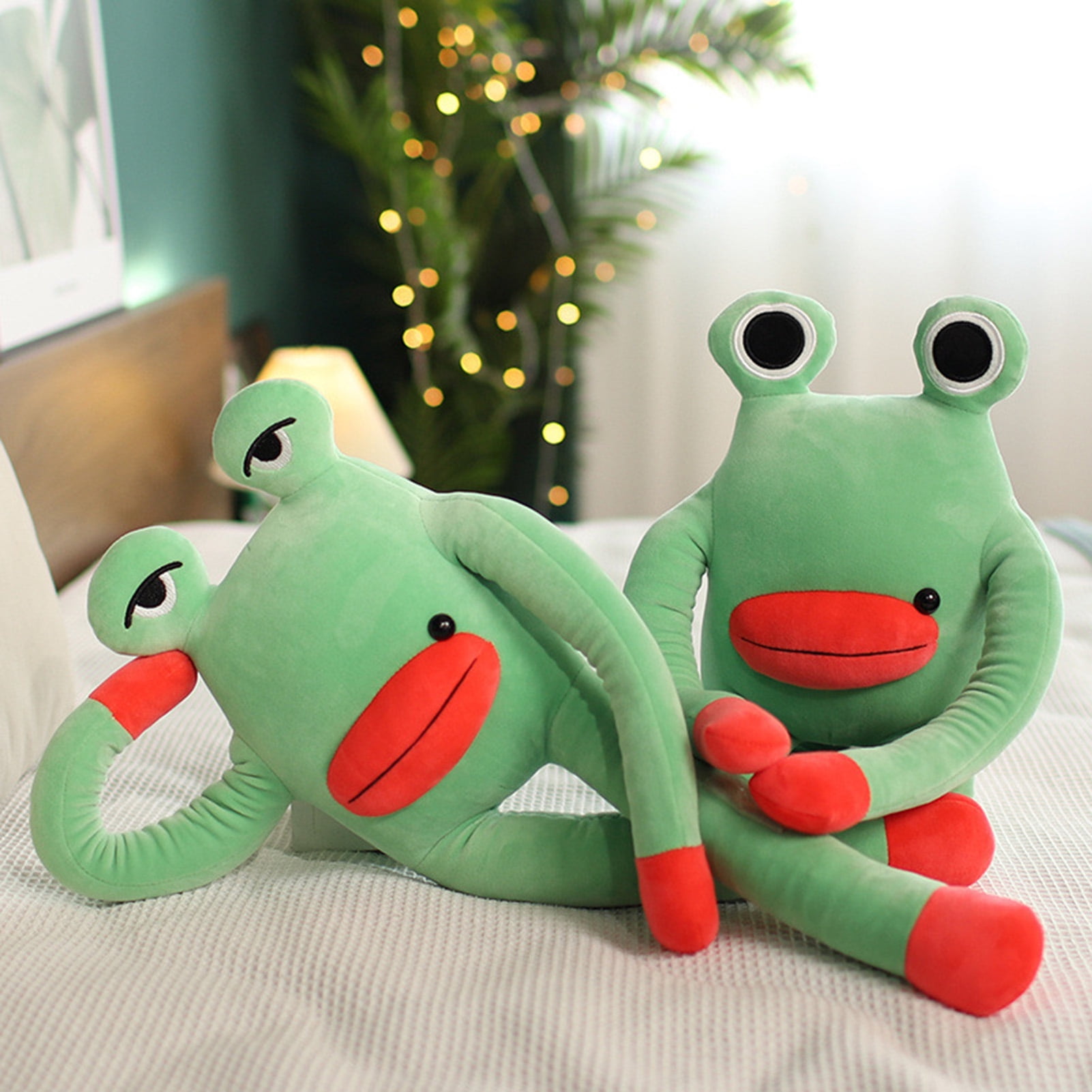 Plush Frog Doll PP Cotton Filling Red Lips Sausage Mouth Ugly Frog ...