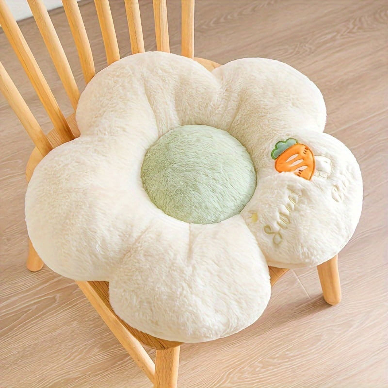 Plush Fruit & Floral Cushion - Soft Polyester Fiber, Round, Machine ...
