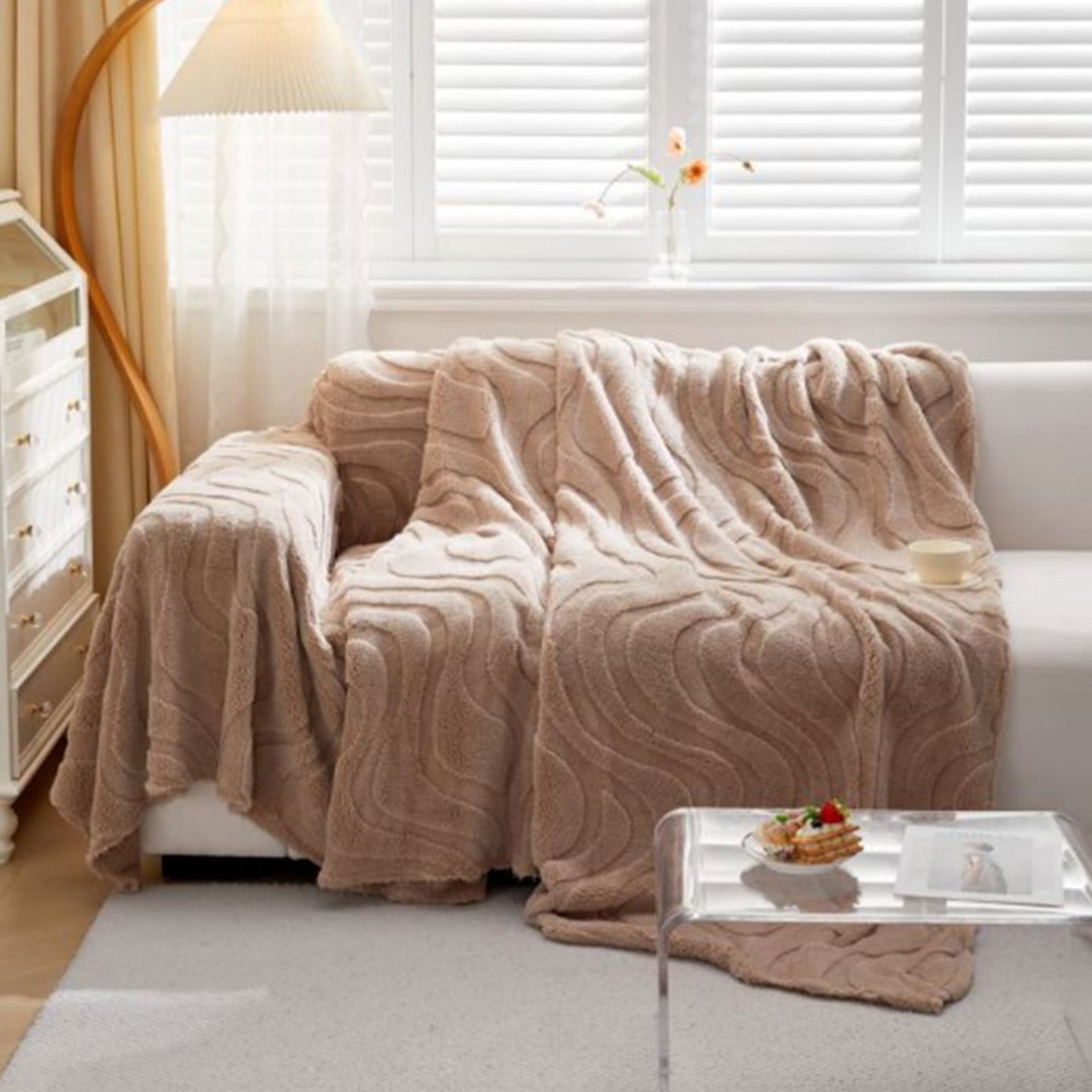 Plush Fuzzy Sectional Couch Covers, Non Slip Soft Warm Sofa Slipcover ...