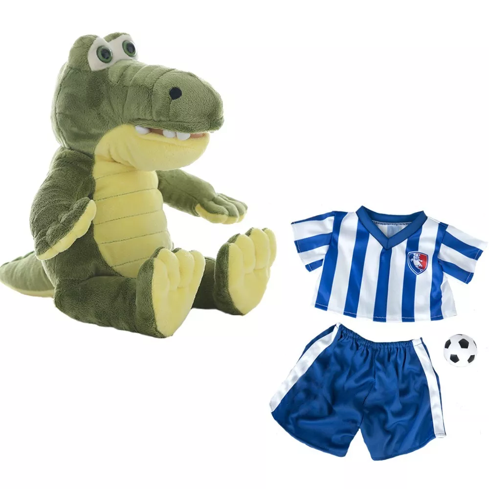 Plush Gear 16" Ale Gator Stuffed Animal in Soccer Jersey & Shorts ...