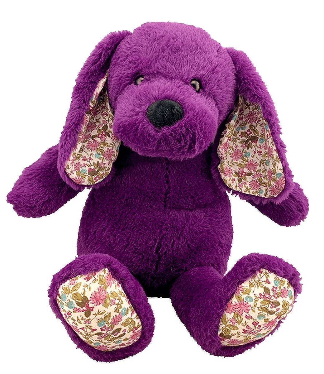 Plush Gear 16" Dahlia Dog Plush Soft Purple Puppy with Floral Ears ...