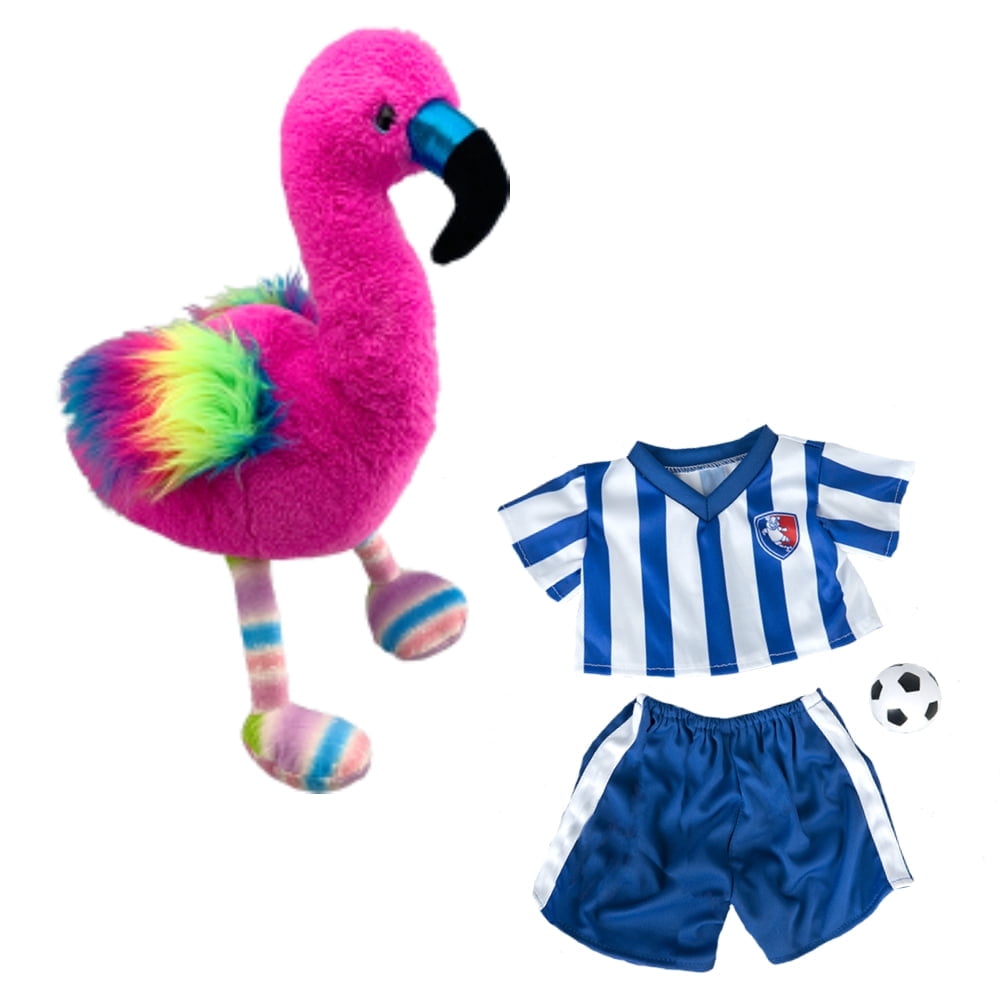 Plush Gear 16" Flamingo Stuffed Toy in Soccer Attire for Fans & Fun ...