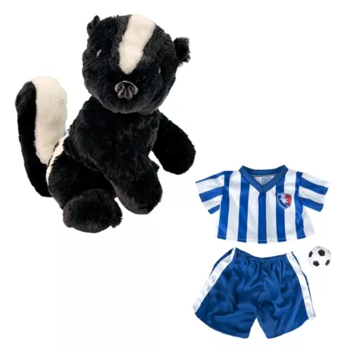 Plush Gear 16" Skunk Plush Toy with Striped Soccer Jersey & Ball ...