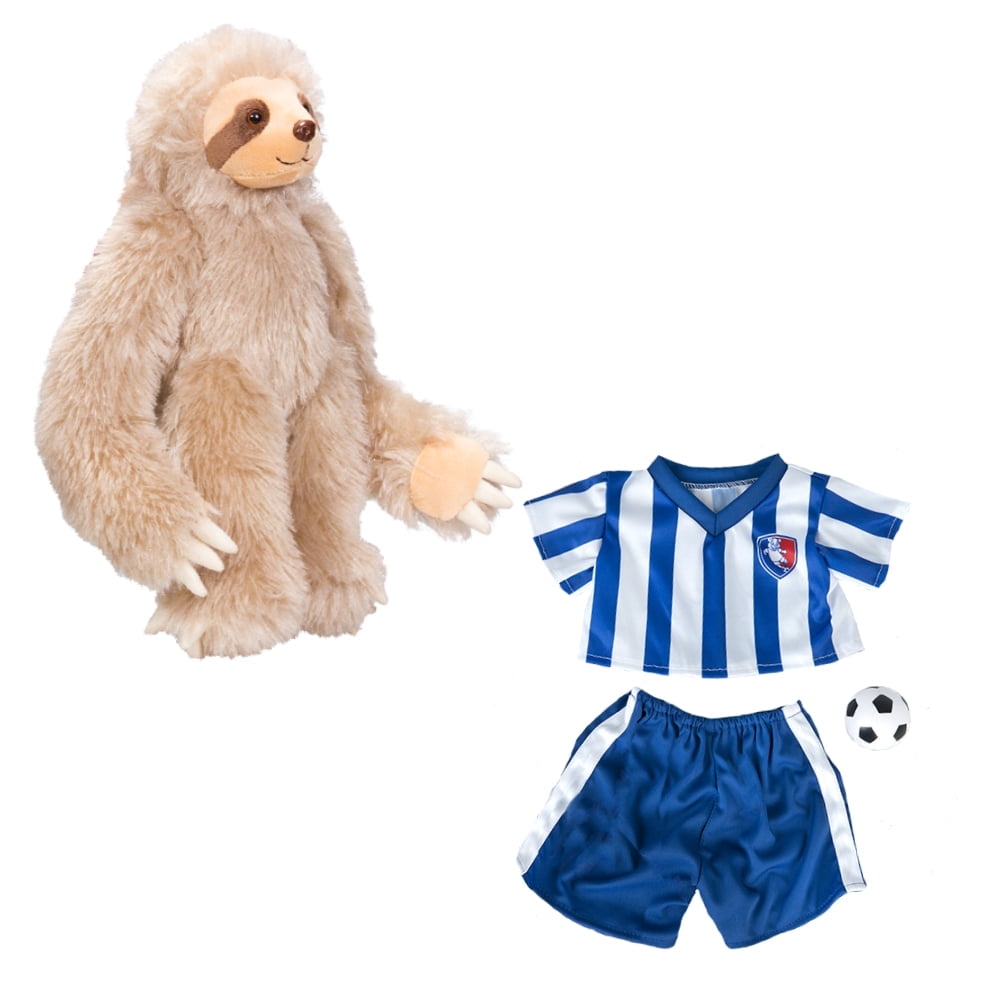 Plush Gear 16" Sloth Stuffed Animal in Soccer Uniform with Ball ...