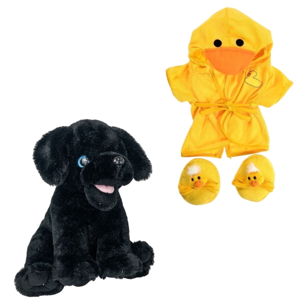 Plush Gear Babe the Black Lab with Duck Robe Outfit- 16 inch Adorable ...