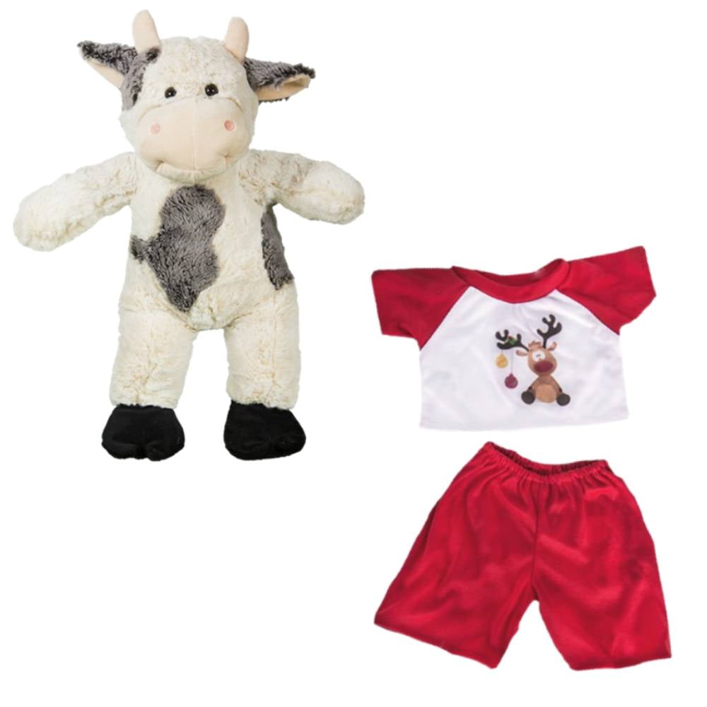 Plush Gear Bessie Mae MOO-Cho The Cow with Reindeer PJ for Stuffed ...