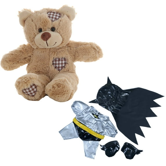 Plush Gear Brown Patches Bear 8" Plush Toy with Bat Boy Superhero ...