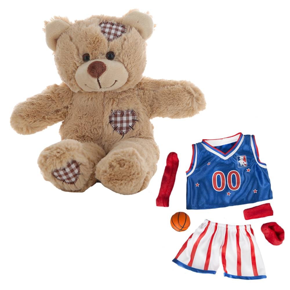 Plush Gear Brown Patches Bear 8" in All-Stars Basketball Uniform Soft ...