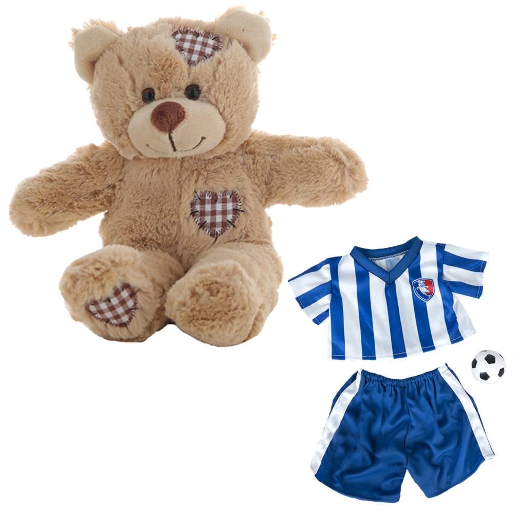 Plush Gear Brown Patches Bear 8" in Soccer Uniform with Ball Soft ...