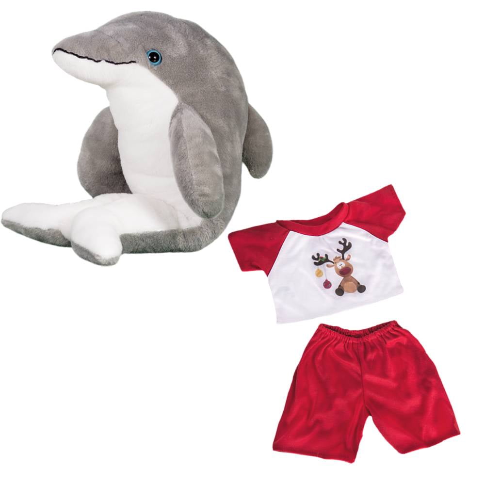 Plush Gear Bubbles The Dolphin with Reindeer PJ for Stuffed Animal ...