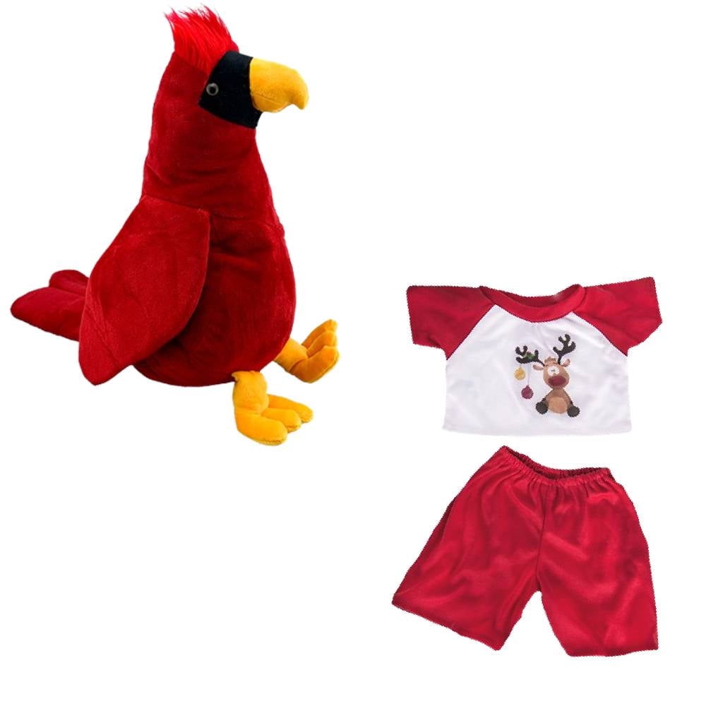 Plush Gear Chloe The Cardinal with Reindeer PJ for Stuffed Animal ...
