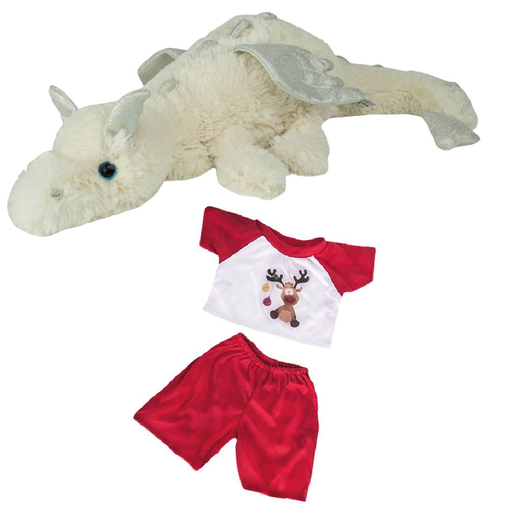 Plush Gear Cloud the Dragon with Reindeer PJ for Stuffed Animal Outfit ...
