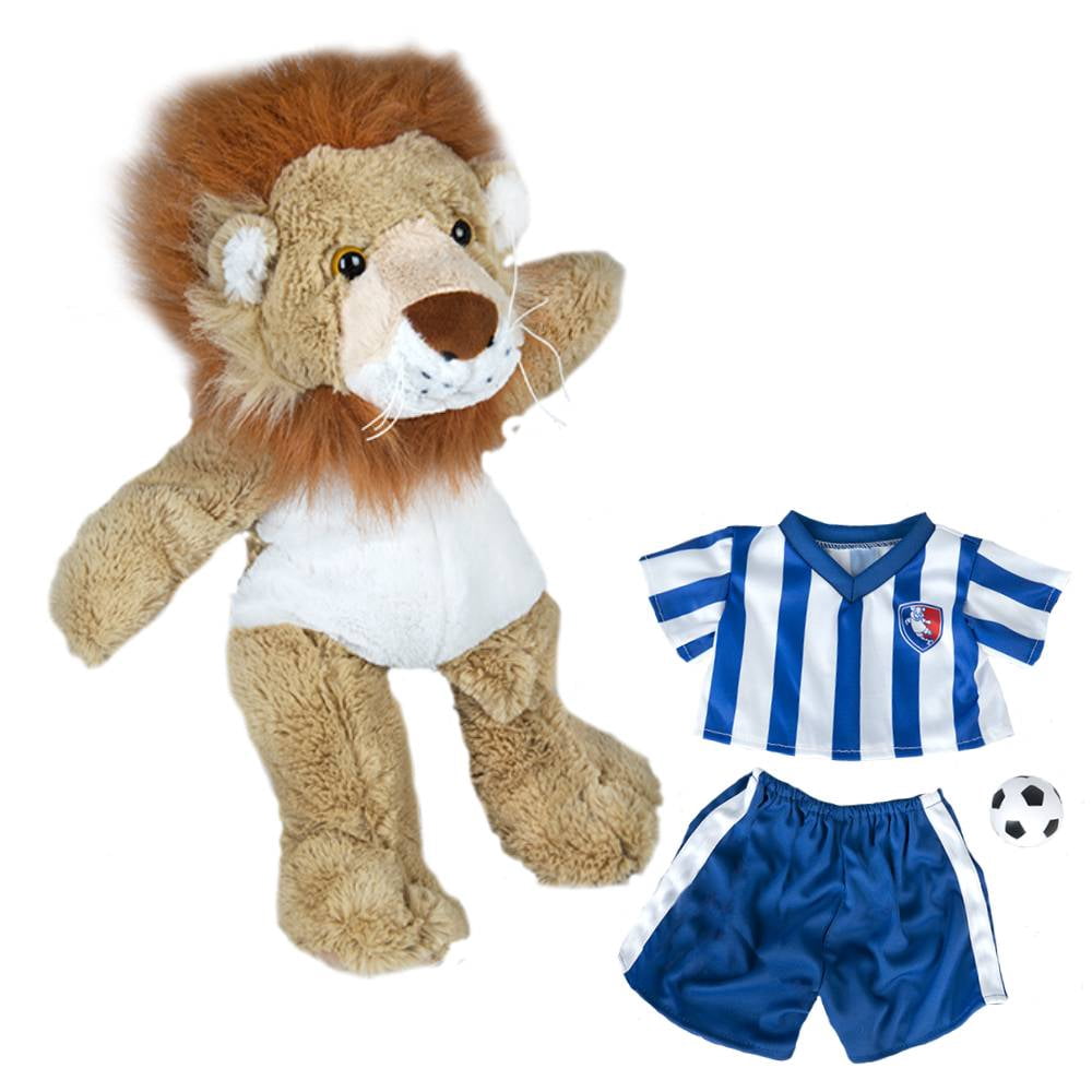 Plush Gear Dan D. the Lion 16" Stuffed Animal with Soccer Uniform ...