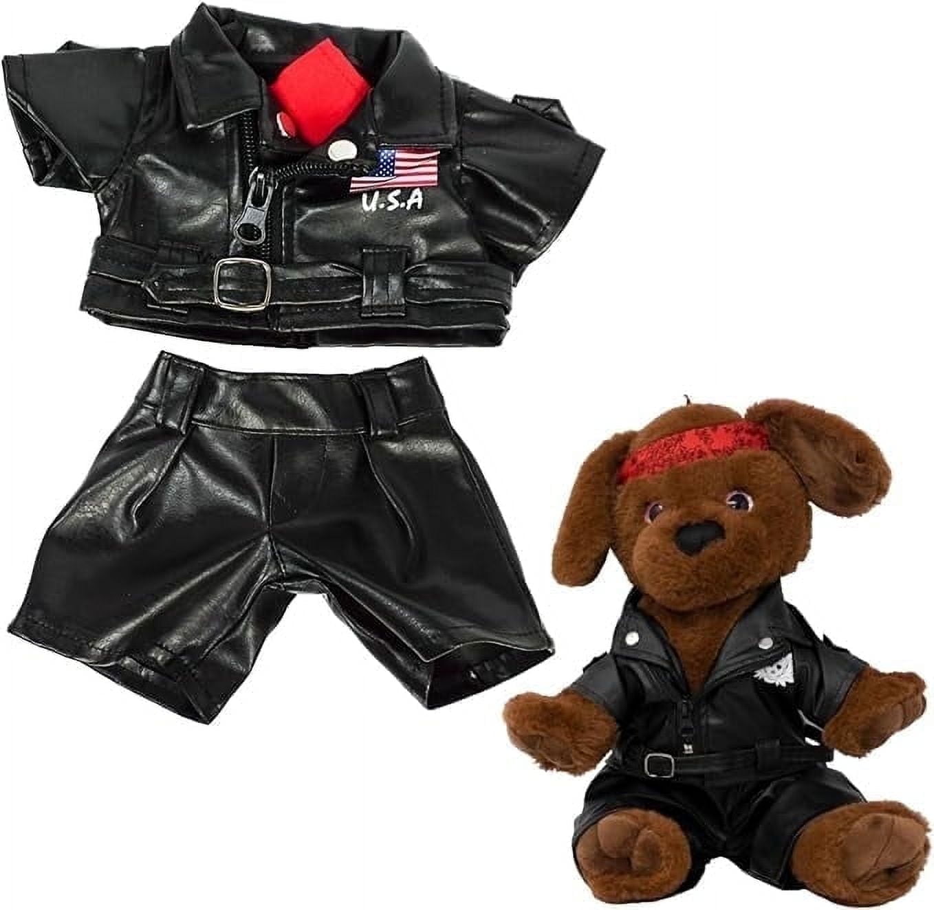 Plush Gear Easy Rider Biker Outfit – Fits Most 14" to 18" Stuffed Toys ...
