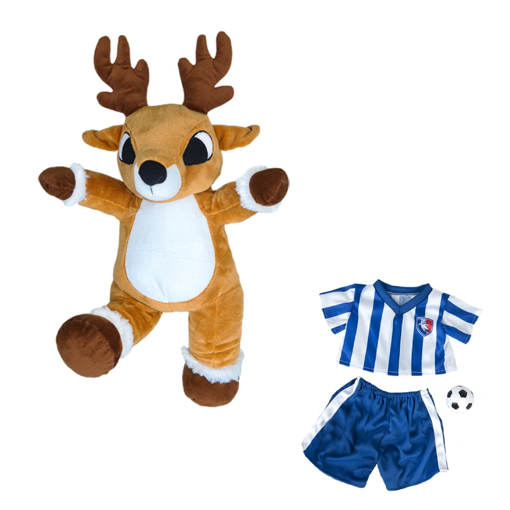 Plush Gear Ed the Reindeer 8" Soft Toy Dressed in Soccer Uniform with ...