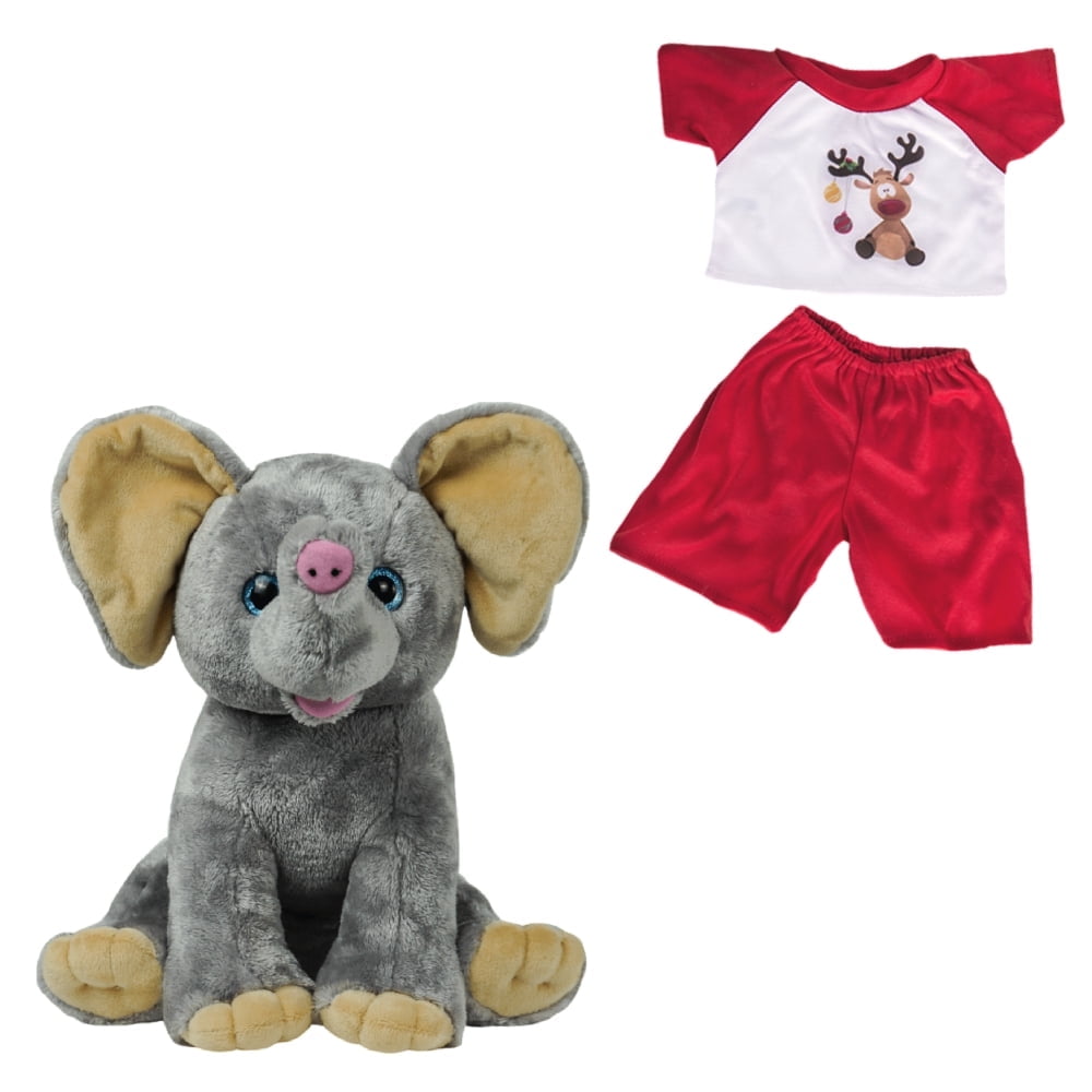16" Ellie the Elephant in Reindeer Pajamas – Holiday Plush Toy for Kids ...