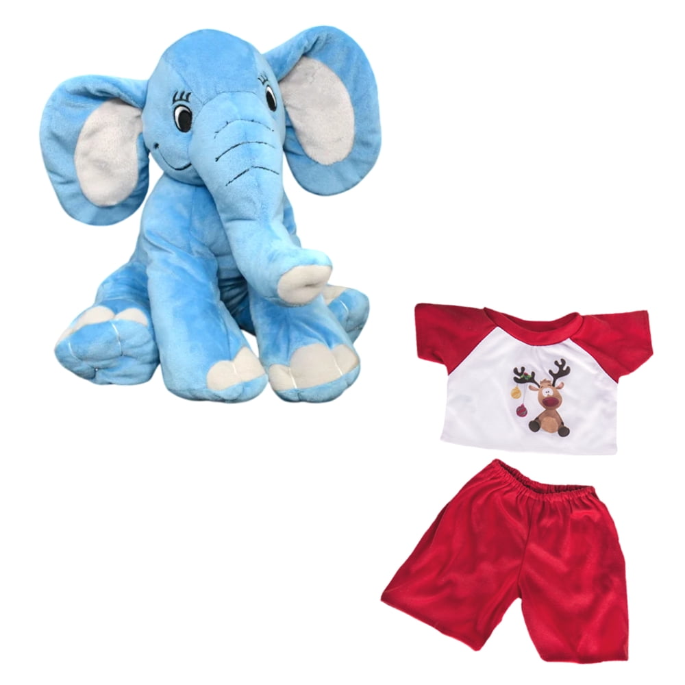 Plush Gear Elmer The Blue Elephant with Reindeer PJ for Stuffed Animal ...
