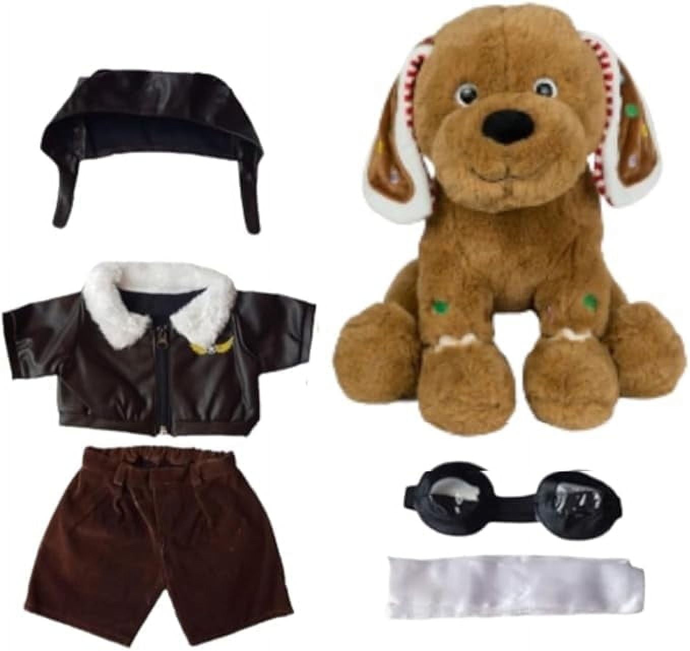 Eco-Friendly Gingerbread Puppy Plush with Pilot Aviator Outfit and ...