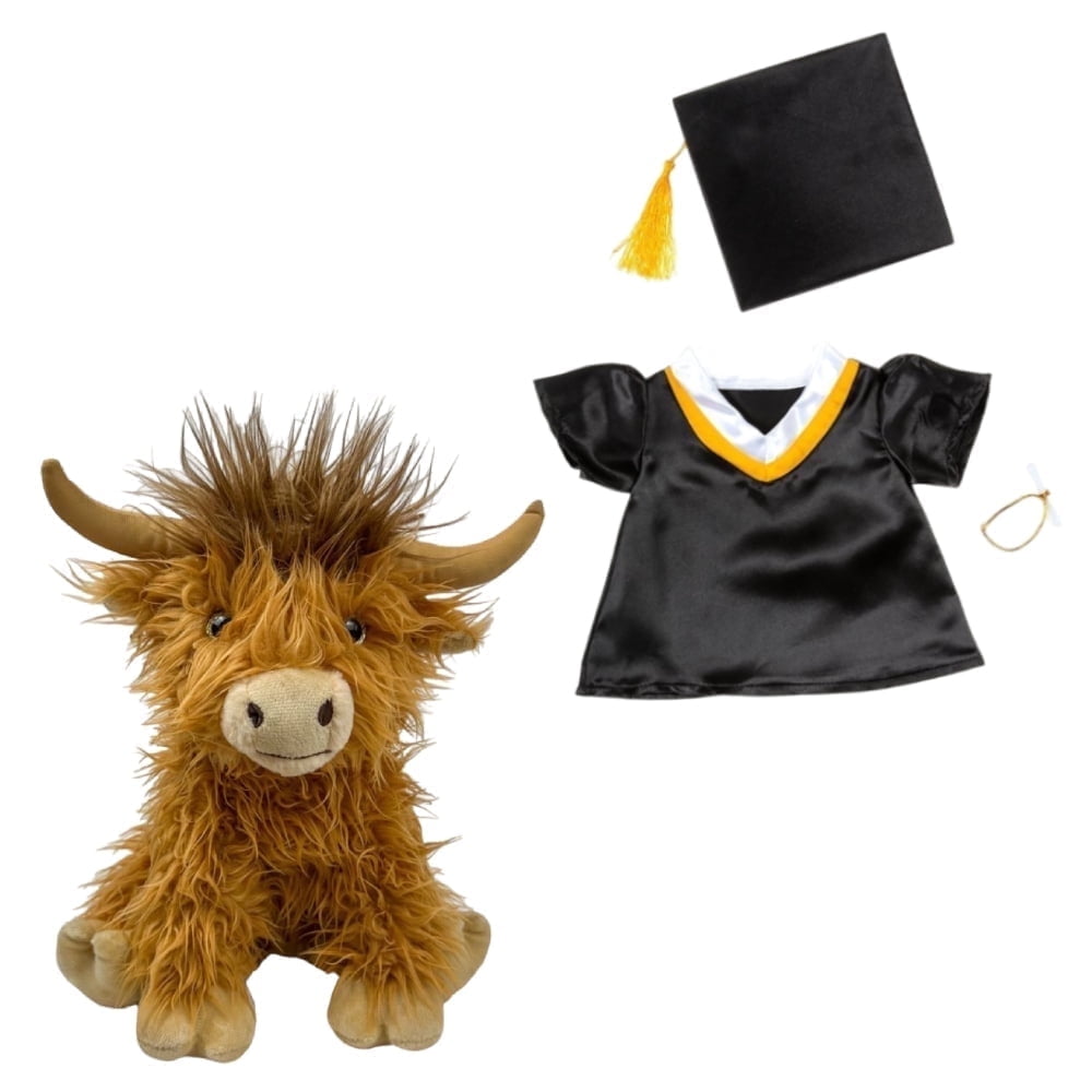 Plush Gear Hazel the Highland Cow 16" with Graduation Cap and Gown ...
