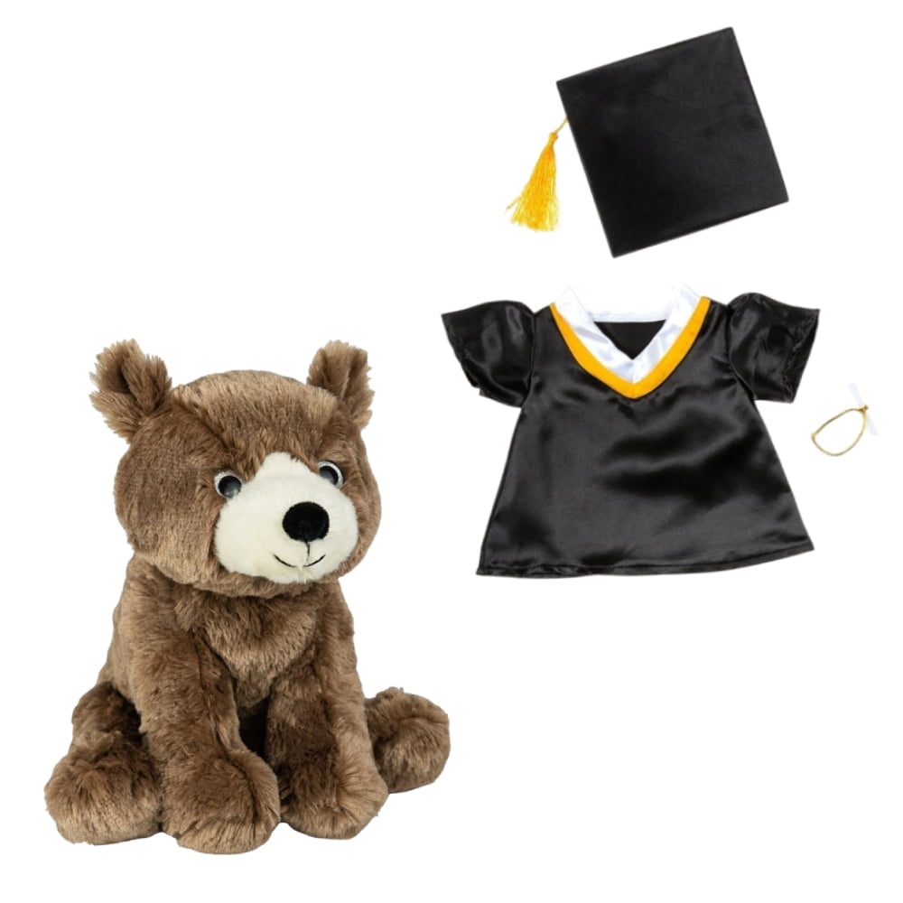 Maple the Brown Bear Plush Toy with Graduation Cap & Gown Set – 16-Inch ...