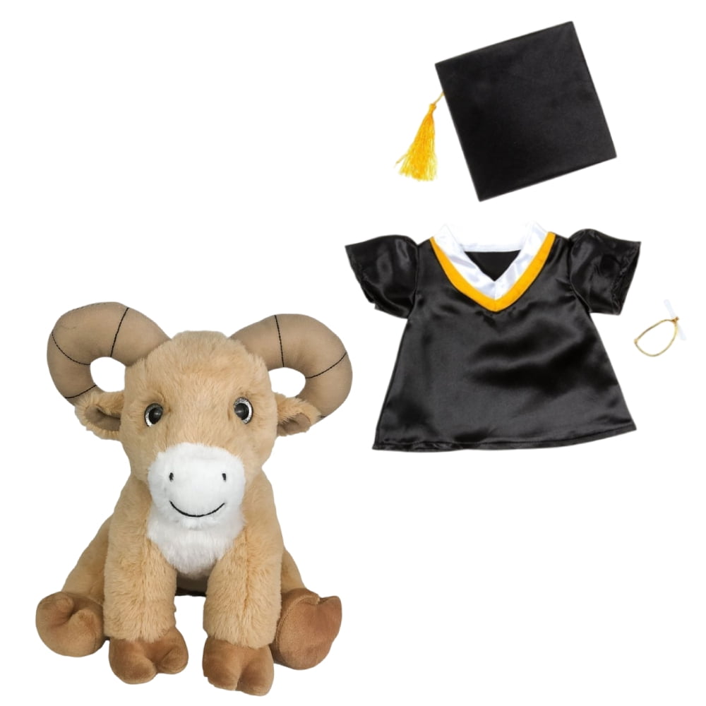 Plush Gear Graduation Rambo Ram Plush Toy with Cap & Gown - 16-Inch Adorable Graduation Gift ...