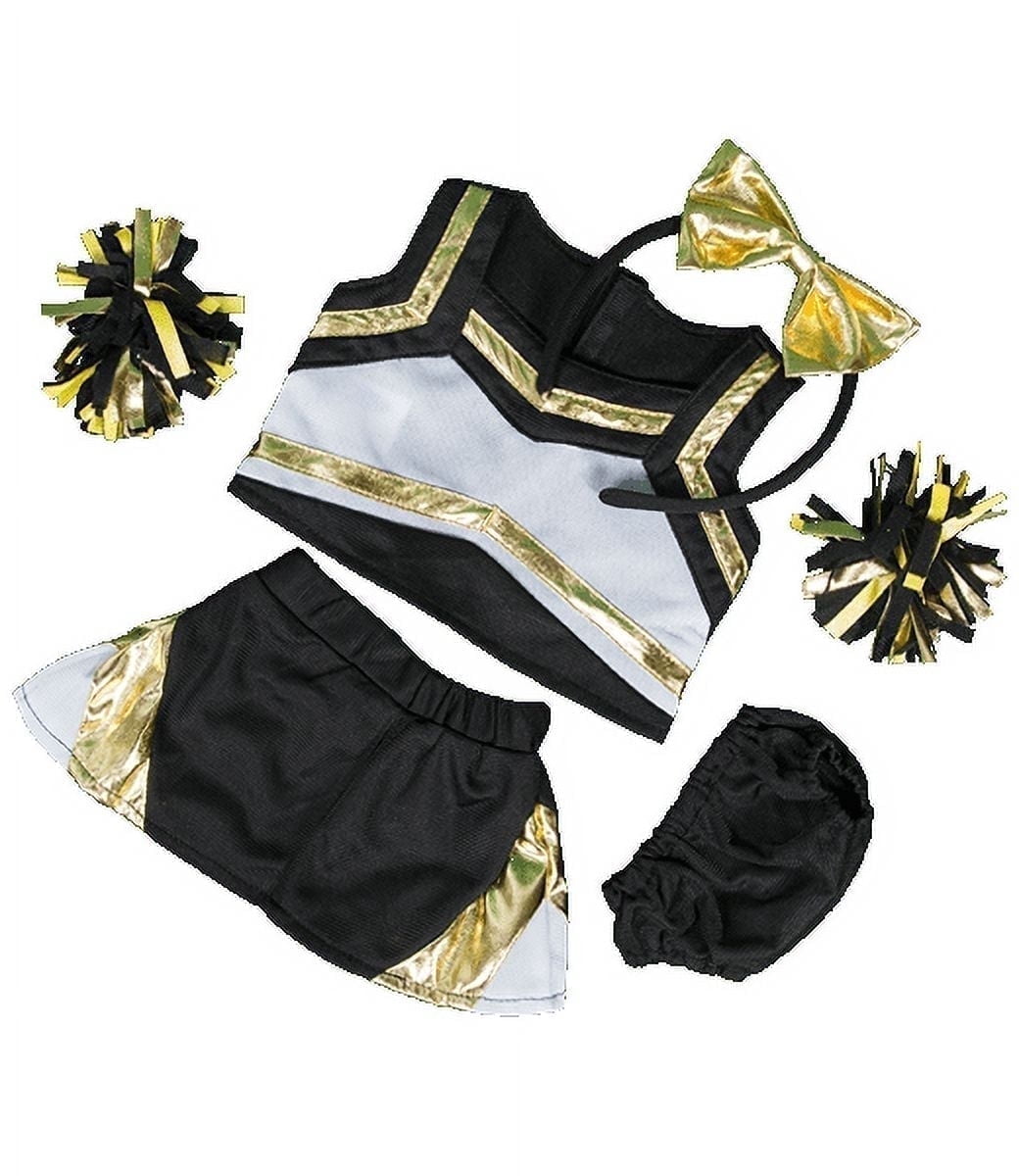 Plush Gear Metallic Gold & Black Cheerleader Outfit for 14-18" Stuffed ...