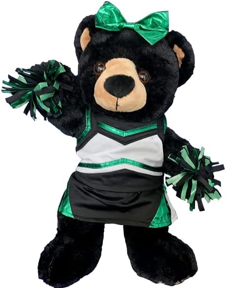 Plush Gear Metallic Green & Black Cheerleader Uniform for Stuffed ...