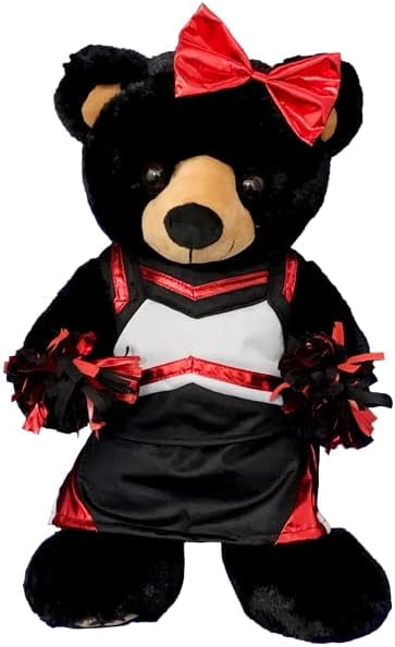 Plush Gear Metallic Red & Black Cheerleader Uniform for Stuffed Animals ...