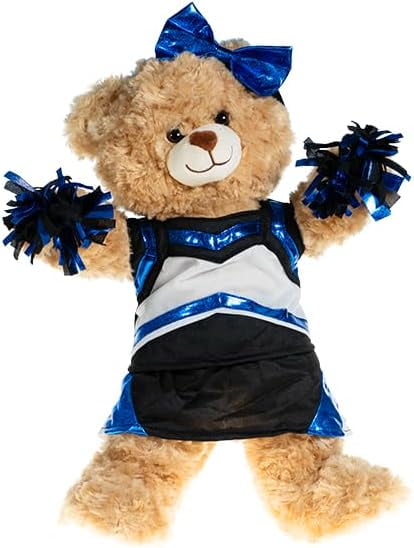 Plush Gear 16-Inch Metallic Royal and Black Cheerleader Uniform - Fits ...