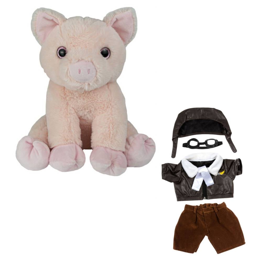 Plush Gear Piper the Pig Aviator Plush 16 inch Pink Pig Pilot Toy with ...