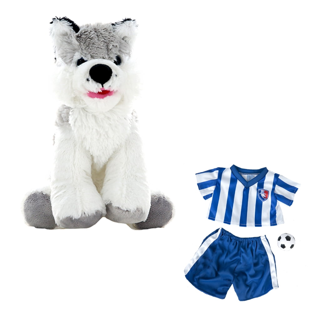 Plush Gear Snowshoe the Husky 8" Stuffed Dog with Soccer Uniform & Ball ...