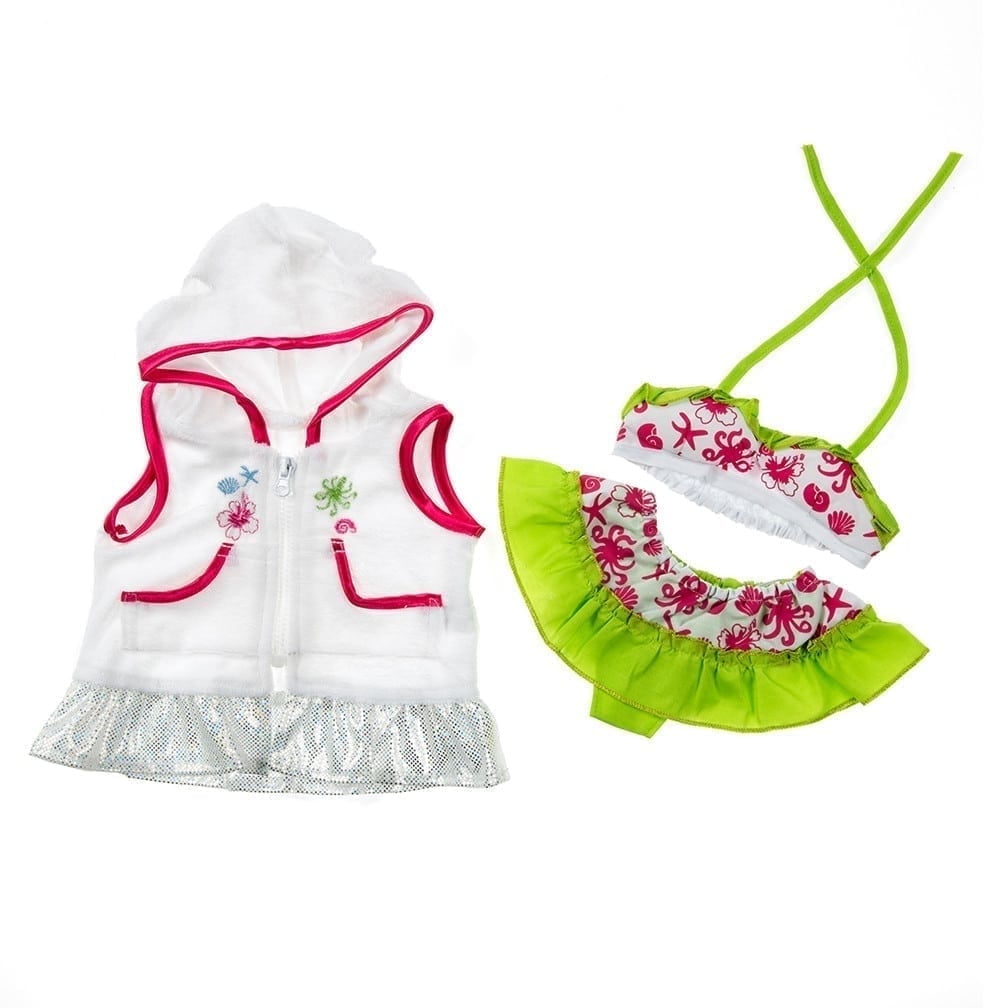 Plush Gear Swimsuit & Coverup Outfit - Fits Most 14" to 18" Plush Toys ...