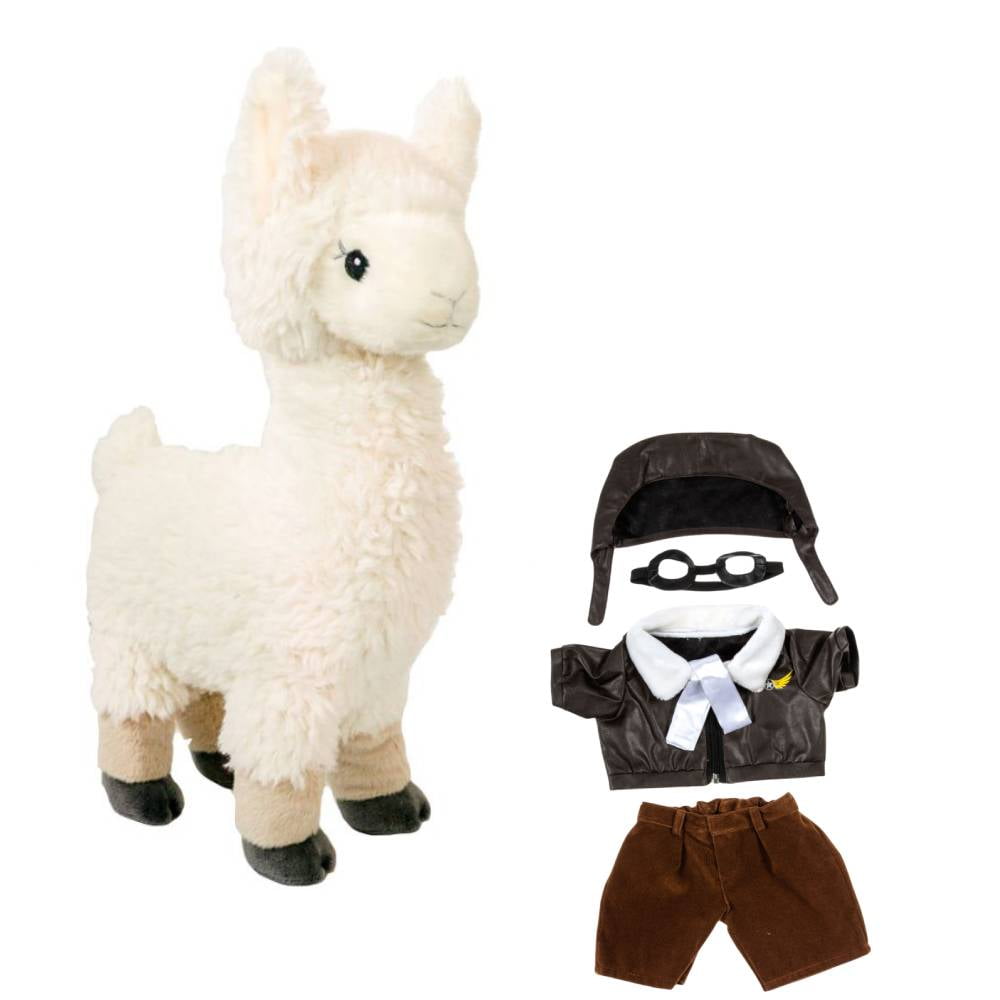 Plush Gear Yaely the Llama with Pilot Helmet, Goggles & Scarf, 16 Inch Stuffed Animal Toy ...