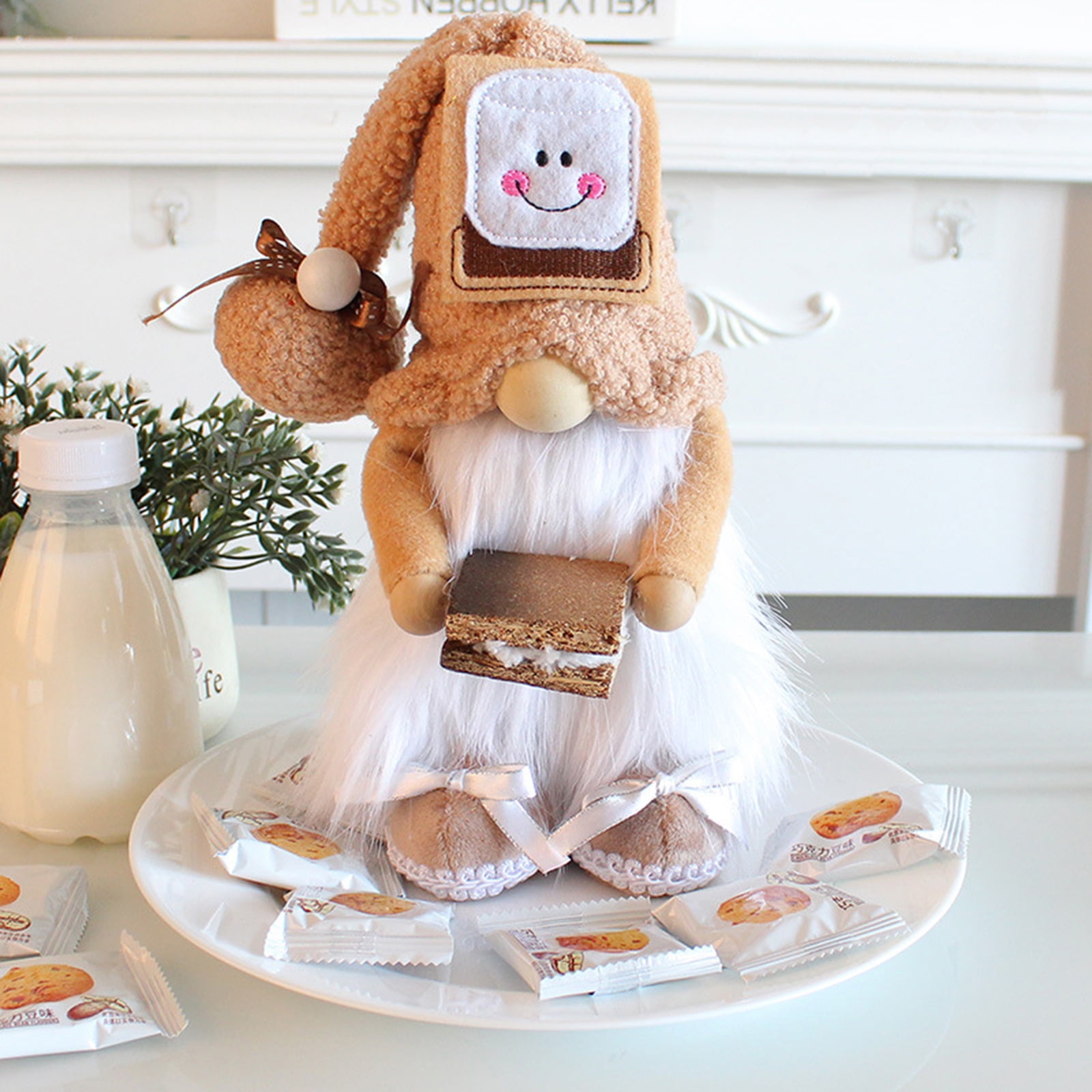 Plush Gnome Home Decoration, 10.6" Handmade Swedish Tomte Funny Gnome ...